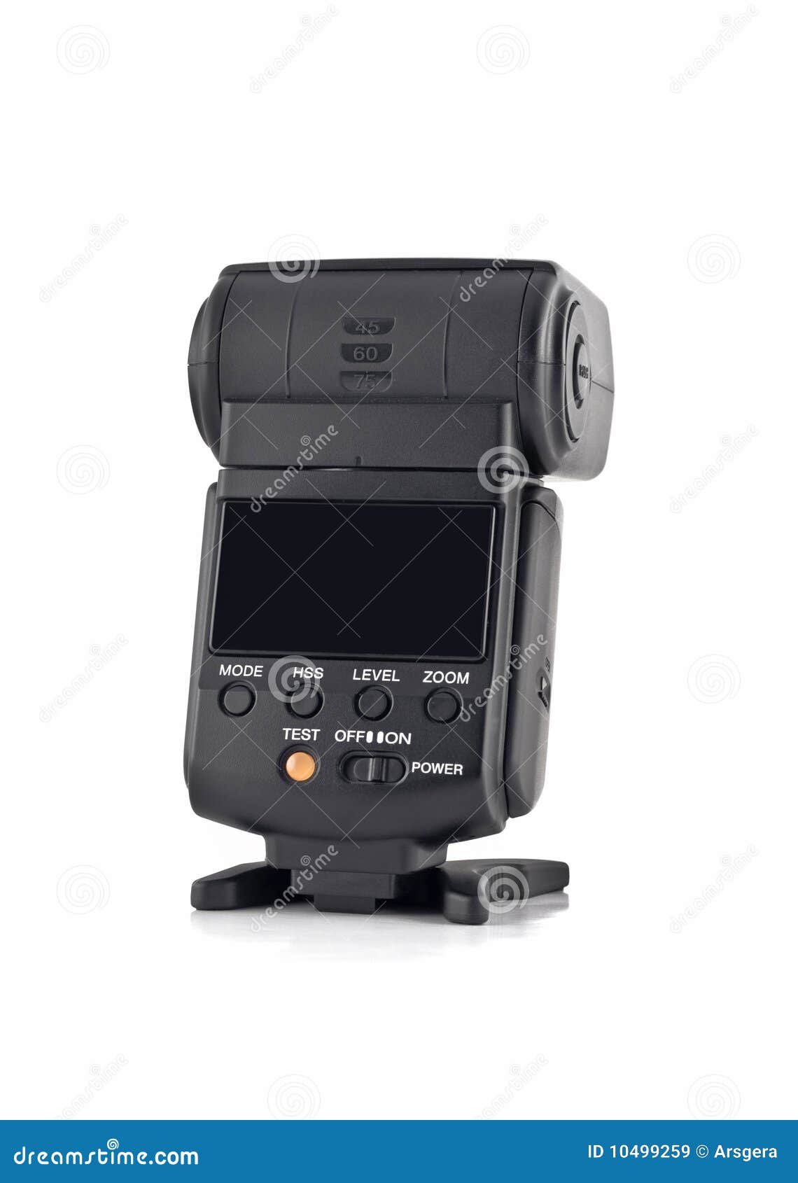 Rear View of Flash for Digital Camera Isol Stock Image - Image of ...