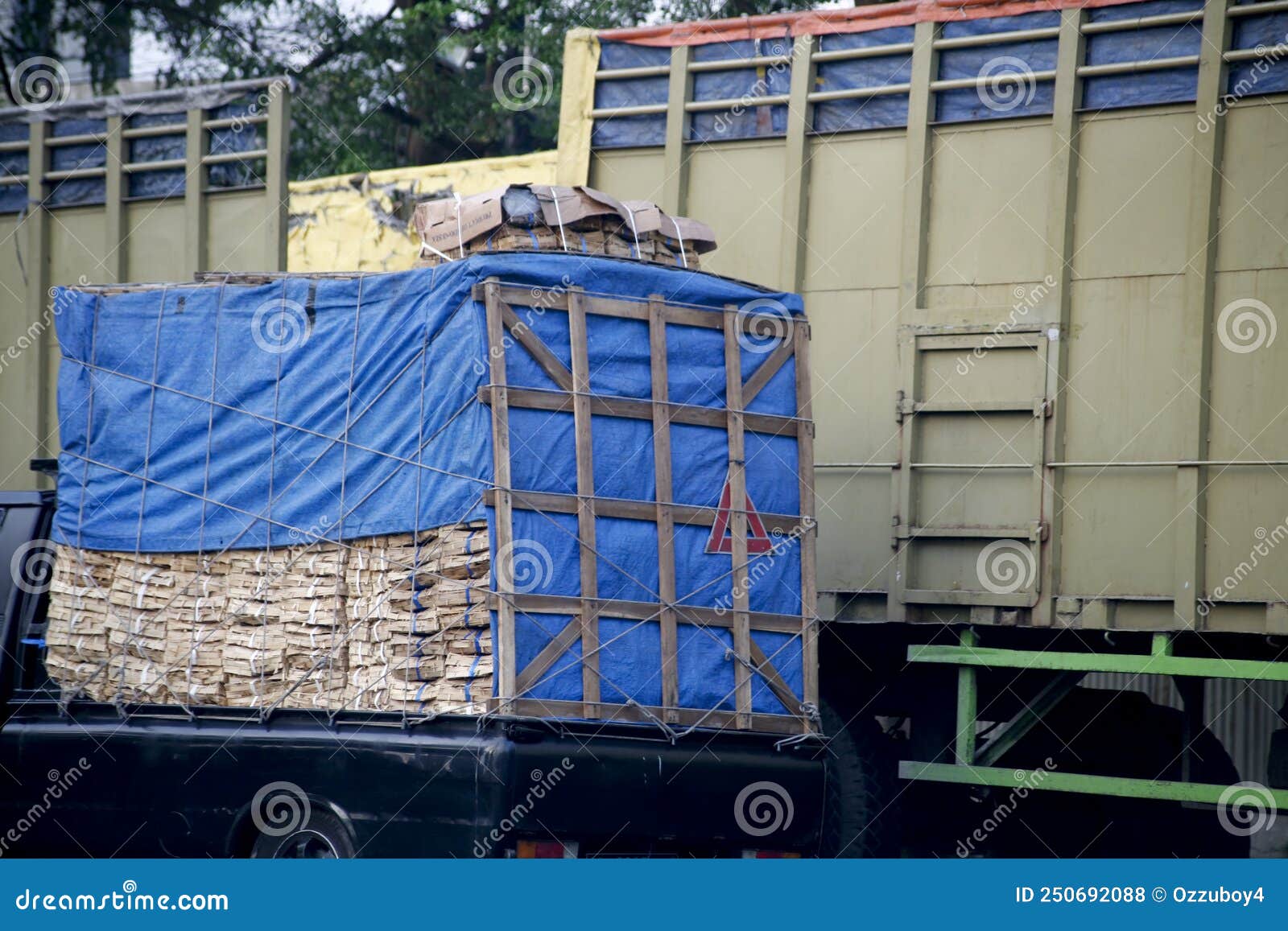 Rear and View of Freight and Cargo Truck Stock Photo - Image of cargo ...
