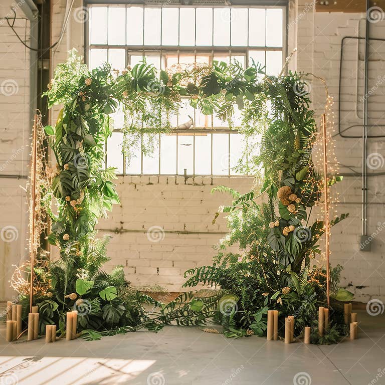 Rear View of Greenery Setup Accentuating Natural Textures Stock ...