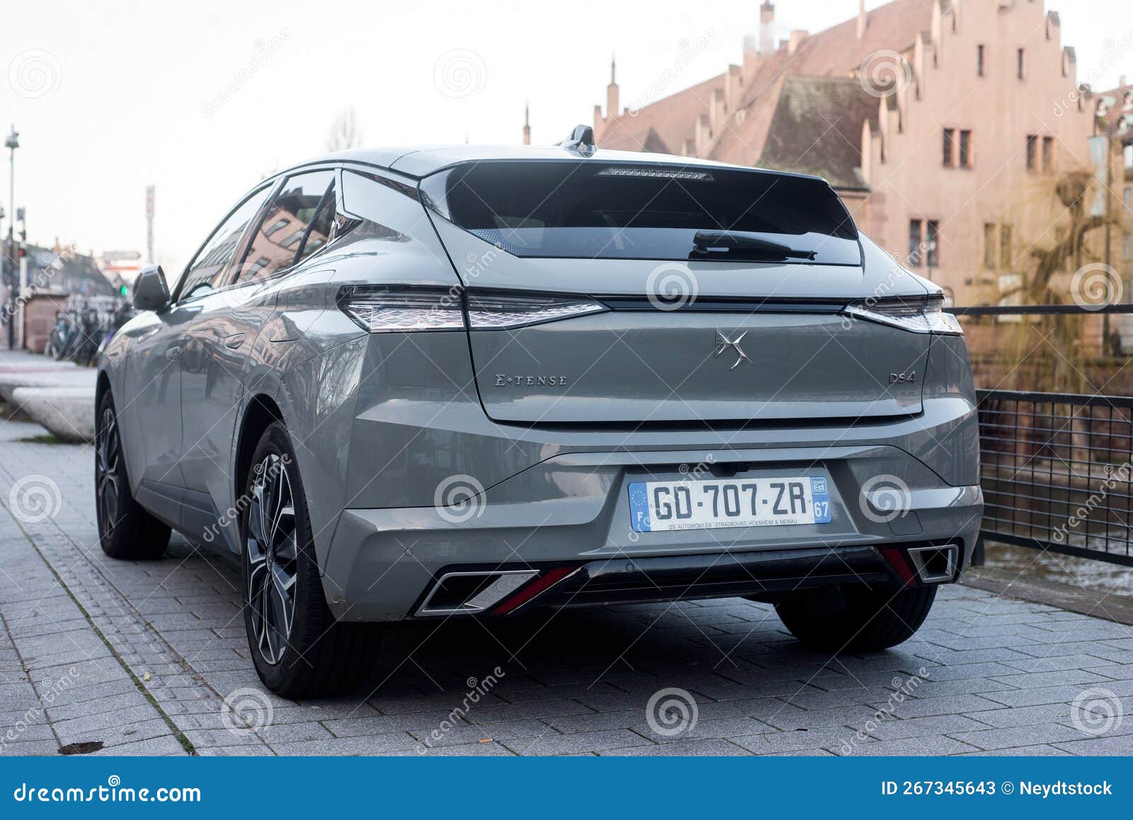 Rear View of Grey Citroen DS4 E-tense Parked in the Street Editorial ...