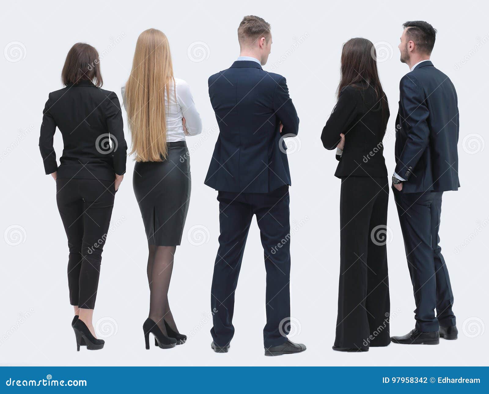 Rear View. Group of Business People Looking Forward Stock Photo - Image ...