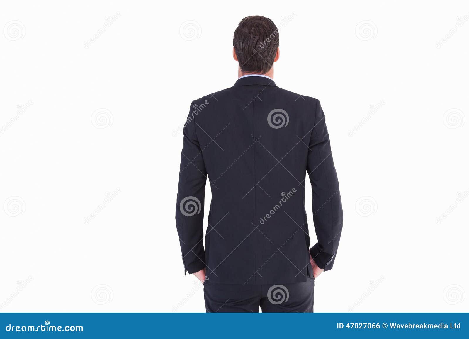 Rear View of Handsome Businessman Stock Photo - Image of caucasian ...