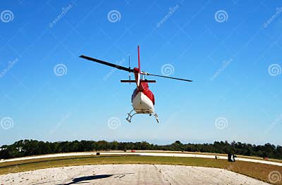 Rear View of Helicopter Taking Stock Photo - Image of clear, effect ...