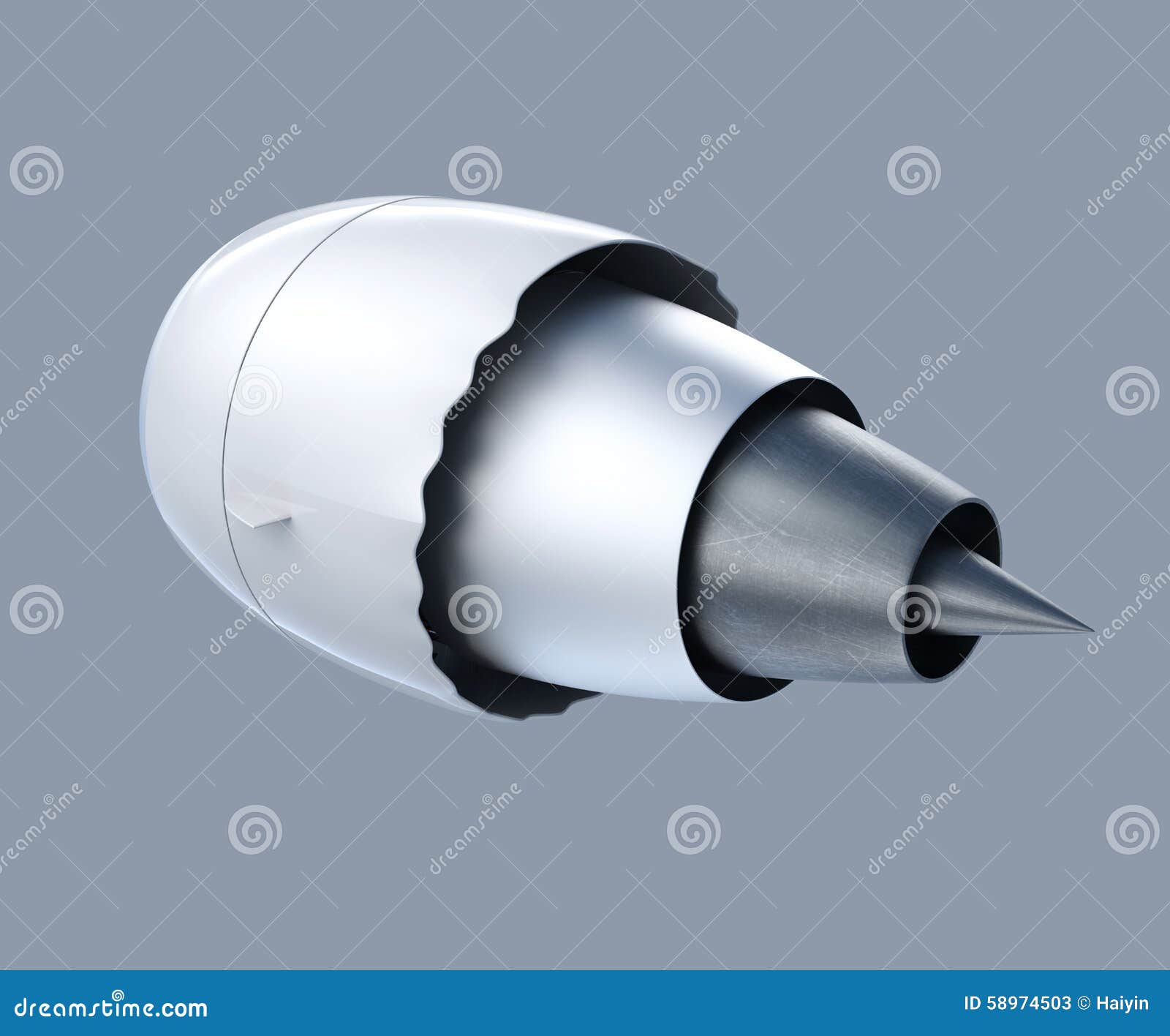 Rear View of a Jet Turbofan Engine Stock Illustration - Illustration of ...