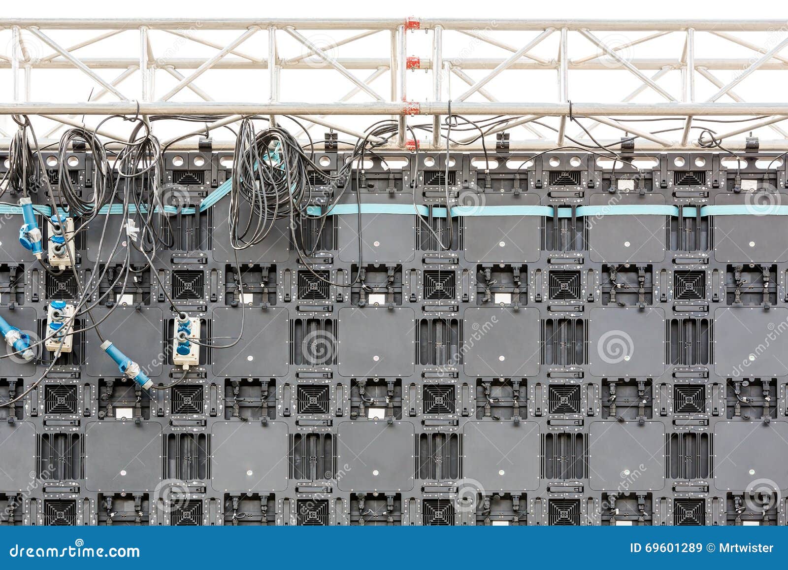 Rear View of Large LED Screen Panels on Backstage Stock Image - Image ...