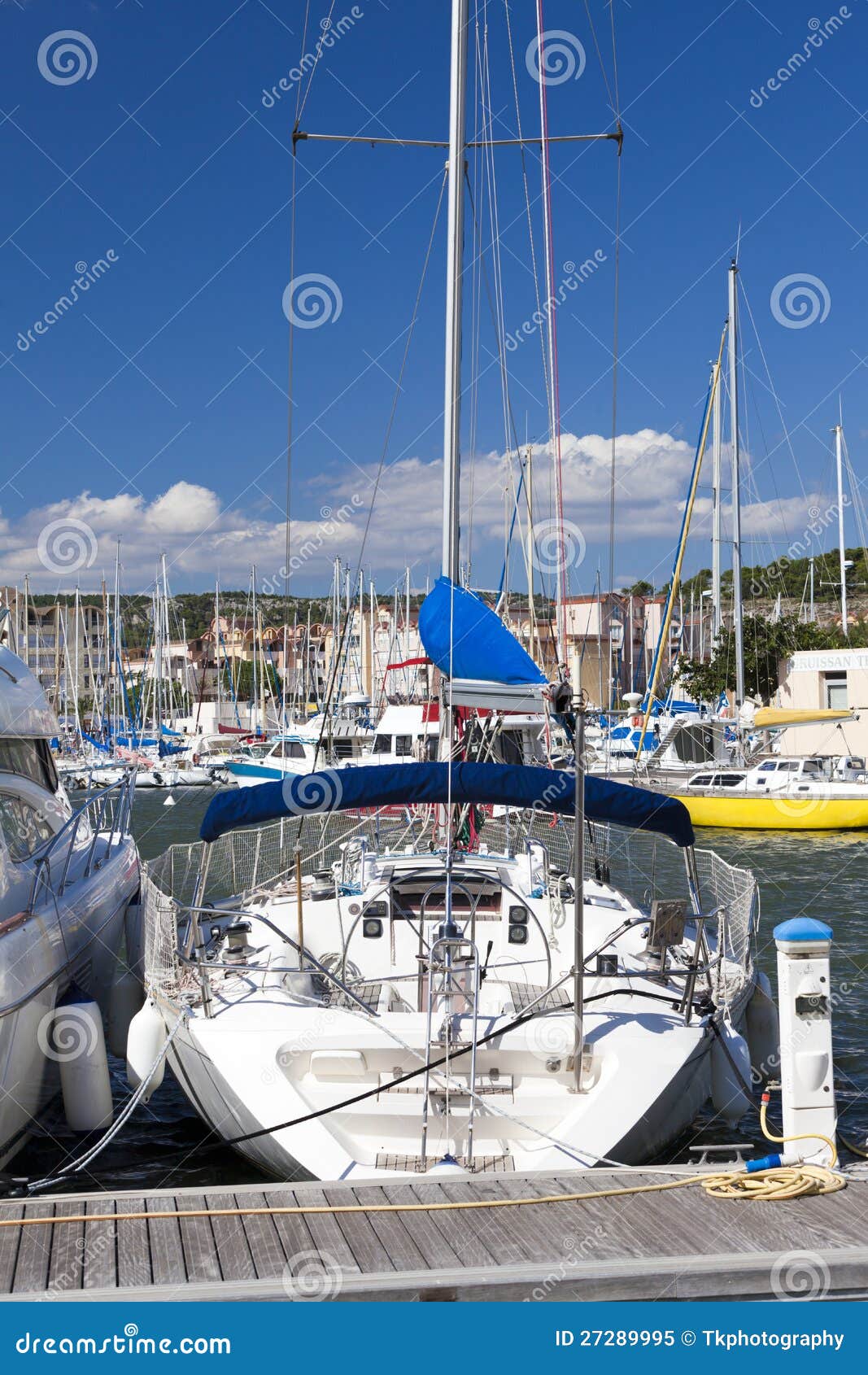 Rear View of a Large Sailing Yacht Stock Image - Image of nautical ...