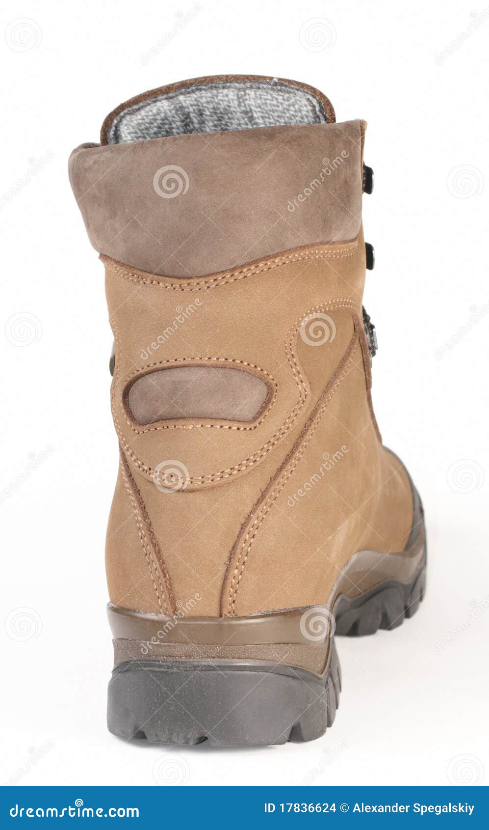 The Rear View on the Left Tourist Boot Stock Photo - Image of brown ...