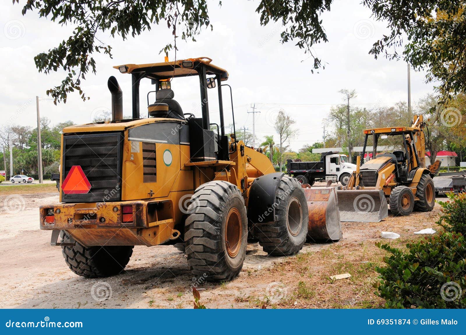 Rear view of loader stock photo. Image of giant, scoop - 69351874