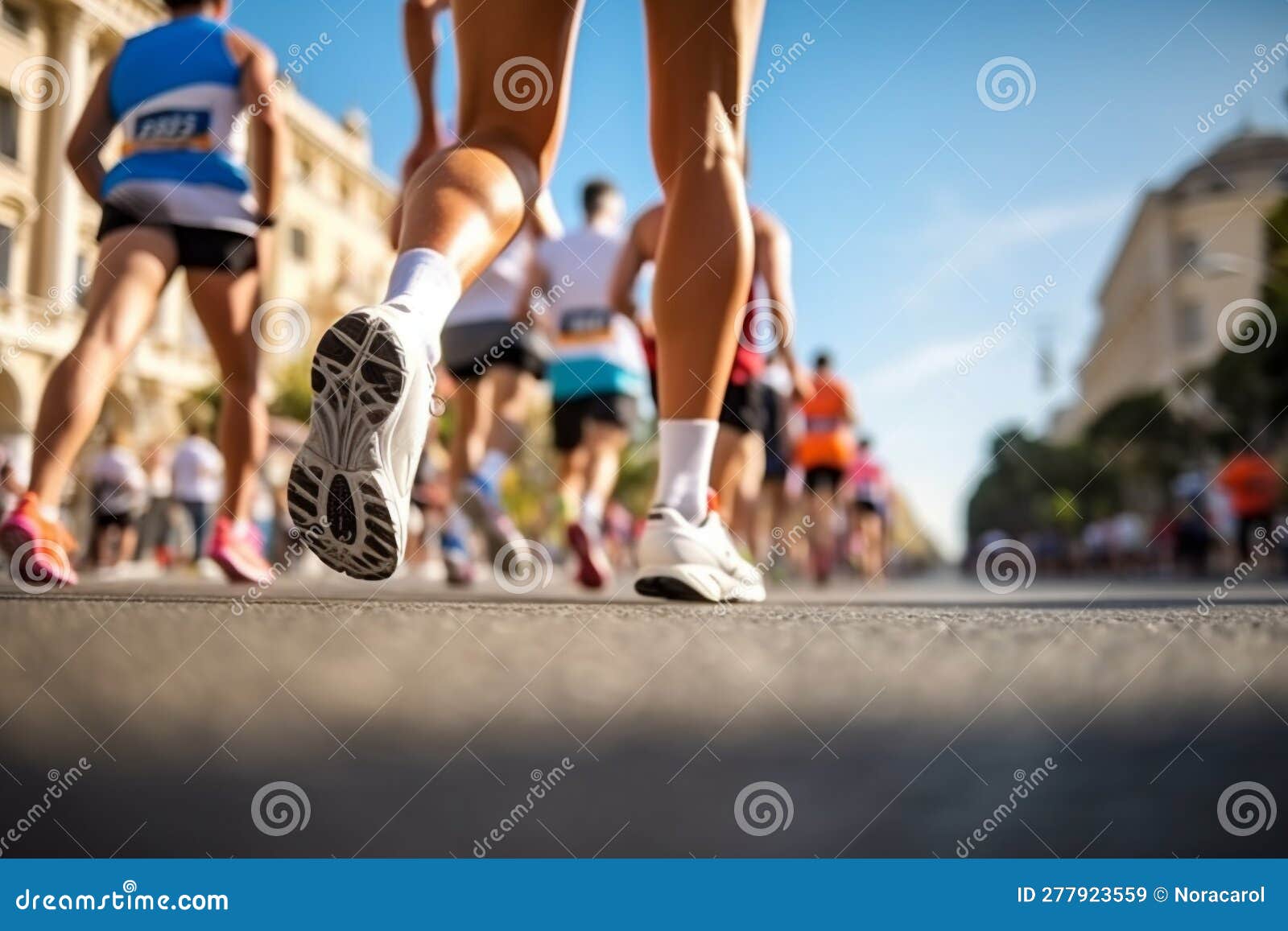 Rear View of Low Angle Legs of Marathon Runner Generative AI Stock ...