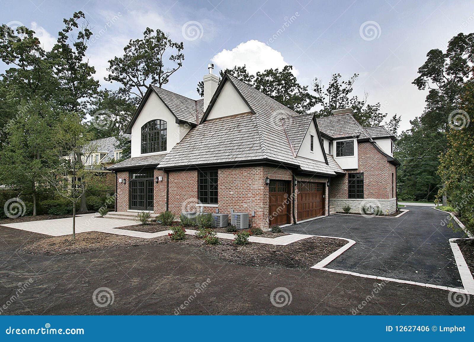 Rear view of luxury home stock photo. Image of modern - 12627406