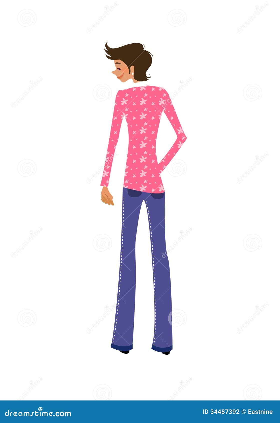 Rear view of man stock vector. Illustration of painted - 34487392