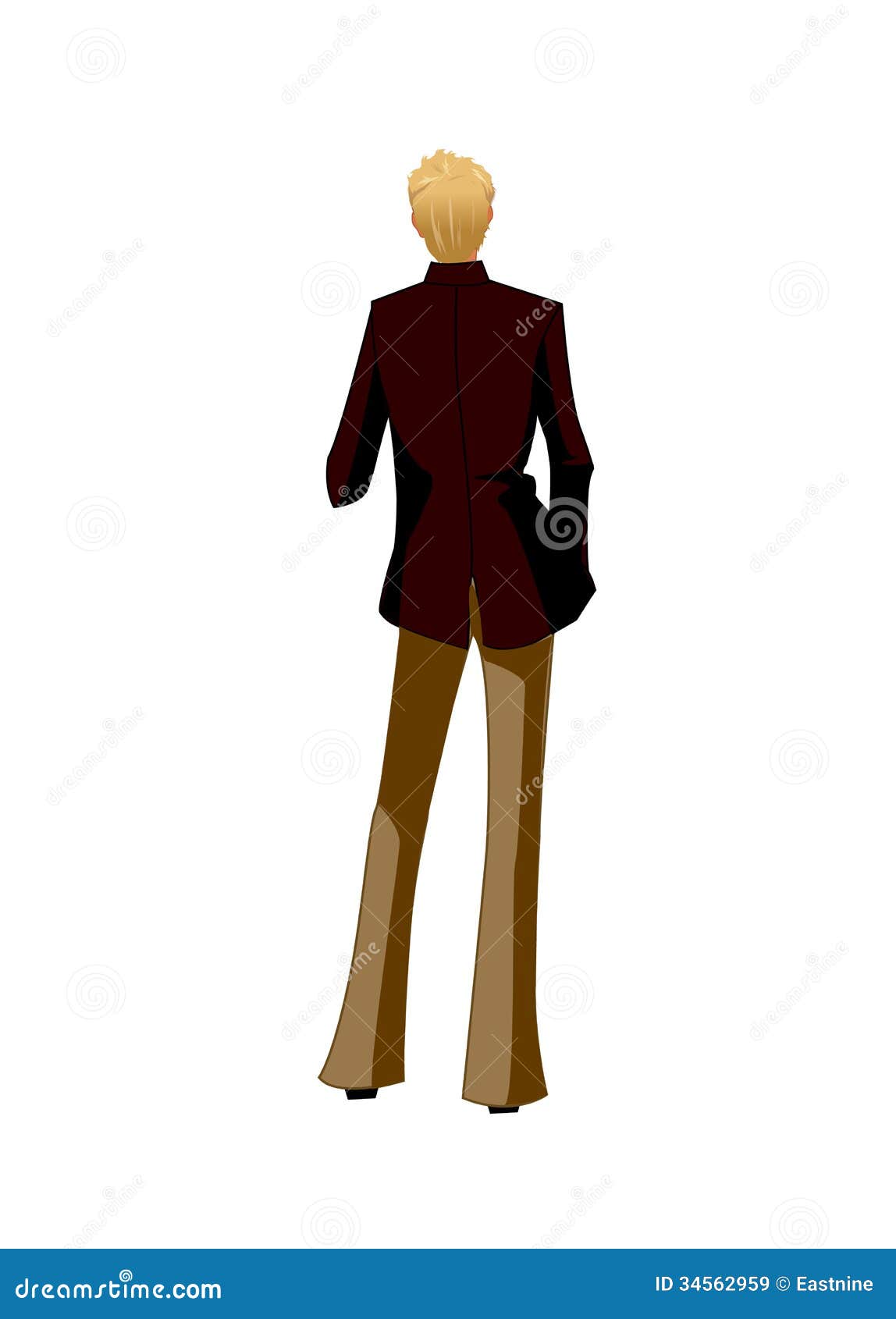Rear view of man stock vector. Illustration of casual - 34562959