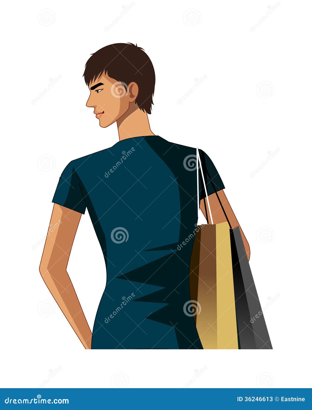 Rear view of man stock vector. Illustration of technology - 36246613