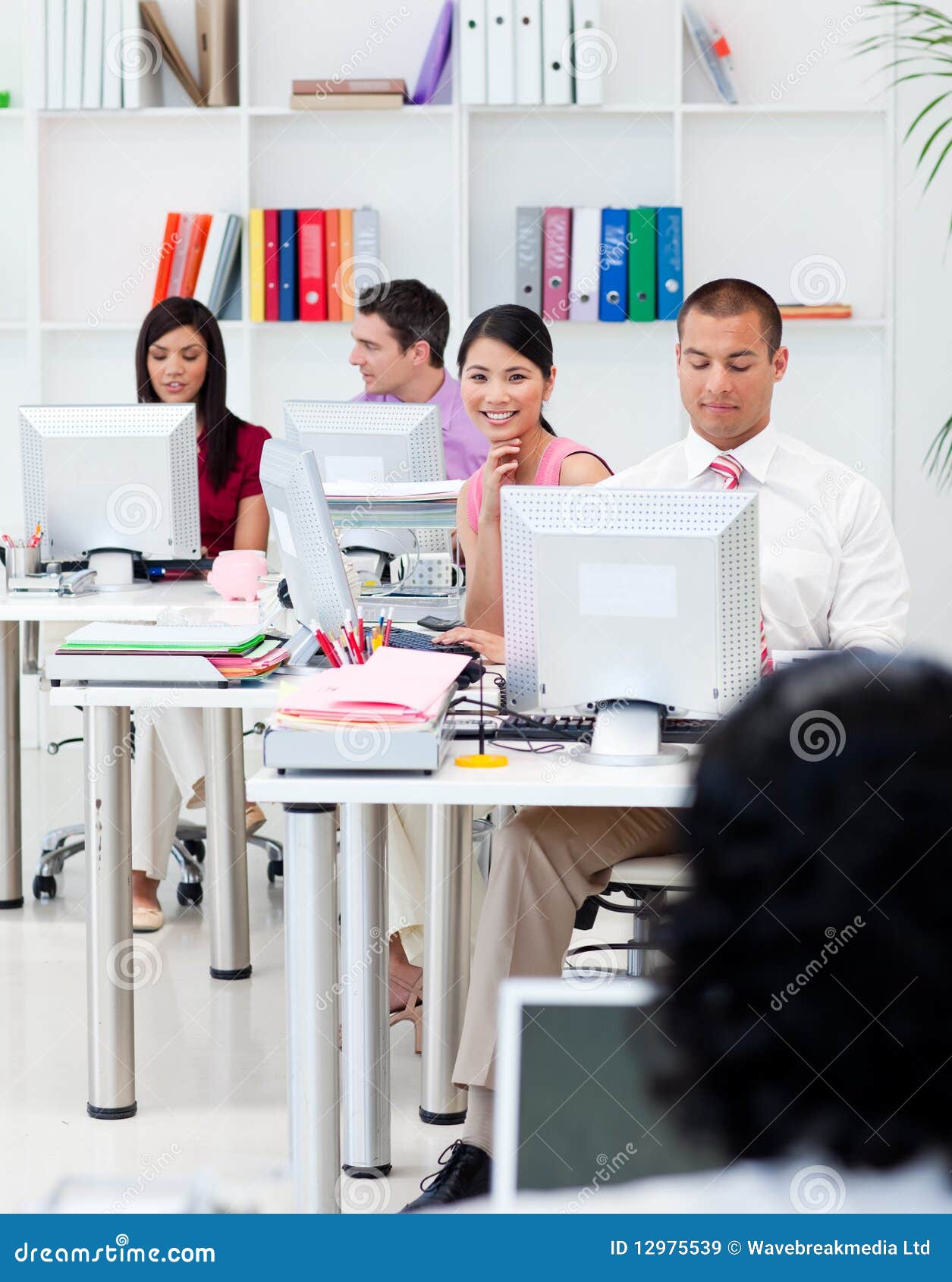 Rear View of a Manager Watching on His Team Stock Image - Image of ...