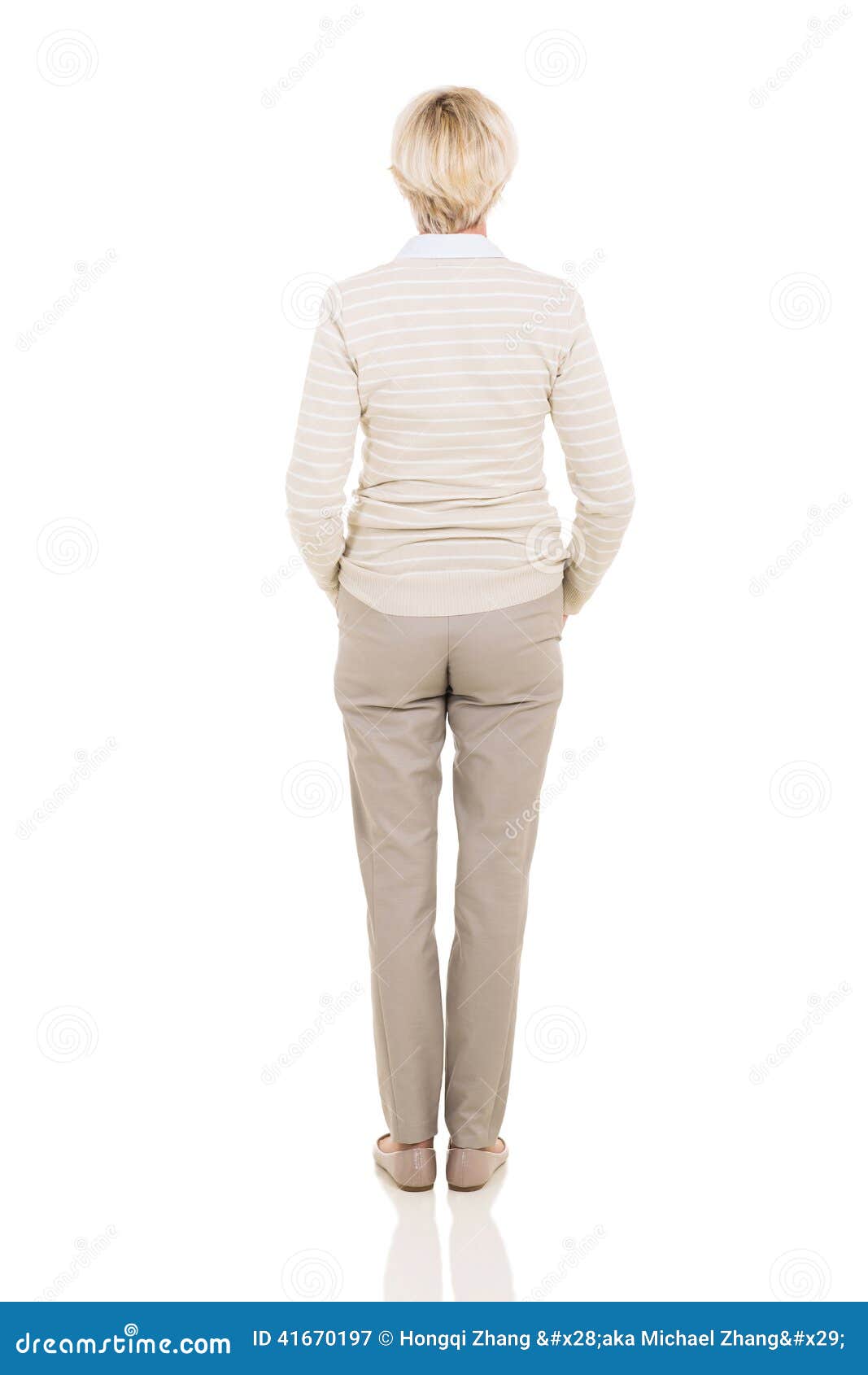 Rear View Middle Aged Woman Stock Image - Image of smart, rear: 41670197