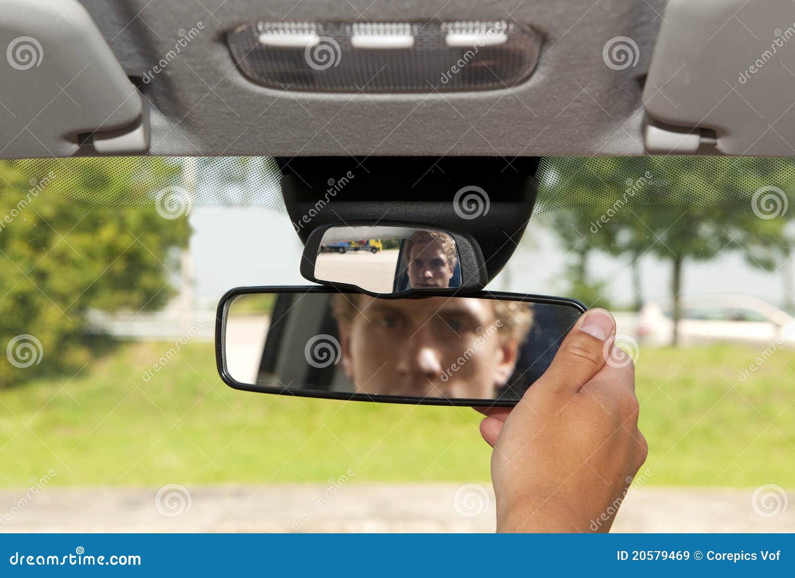 Rear view mirror stock image. Image of interior, driver - 20579469