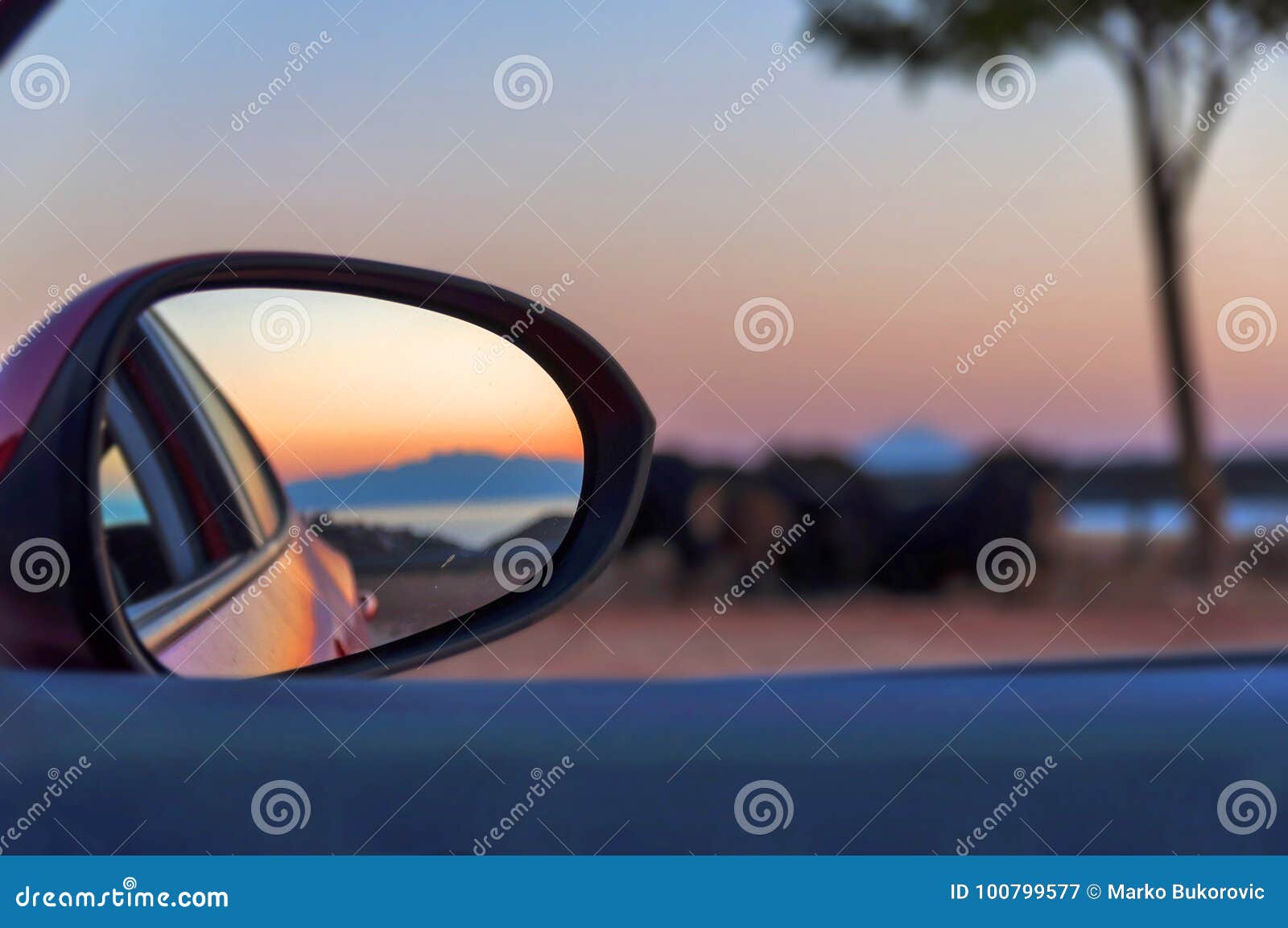 Rear View Mirror Reflection on Sun Down Stock Image - Image of blur ... Rear View Mirror Reflection on Sun Down Stock Image - Image of blur ...