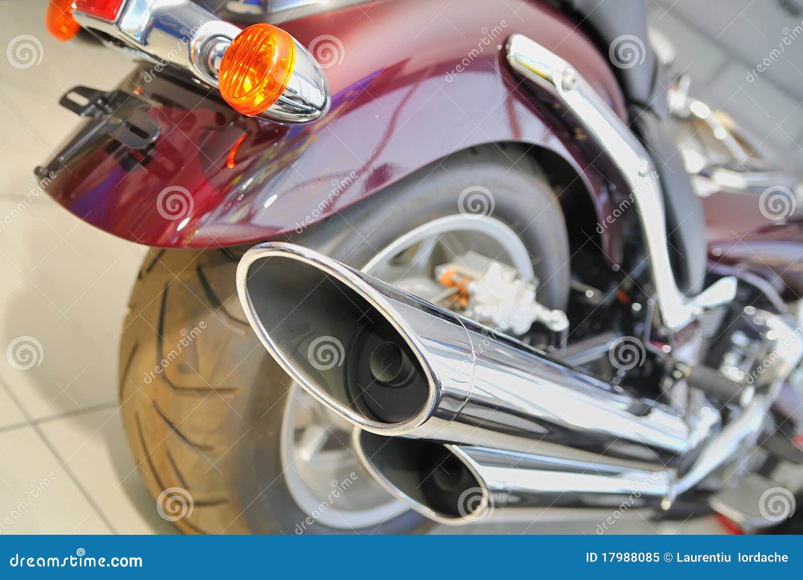 A Rear View of a Motorcycle Stock Image - Image of cruiser, chopper ...