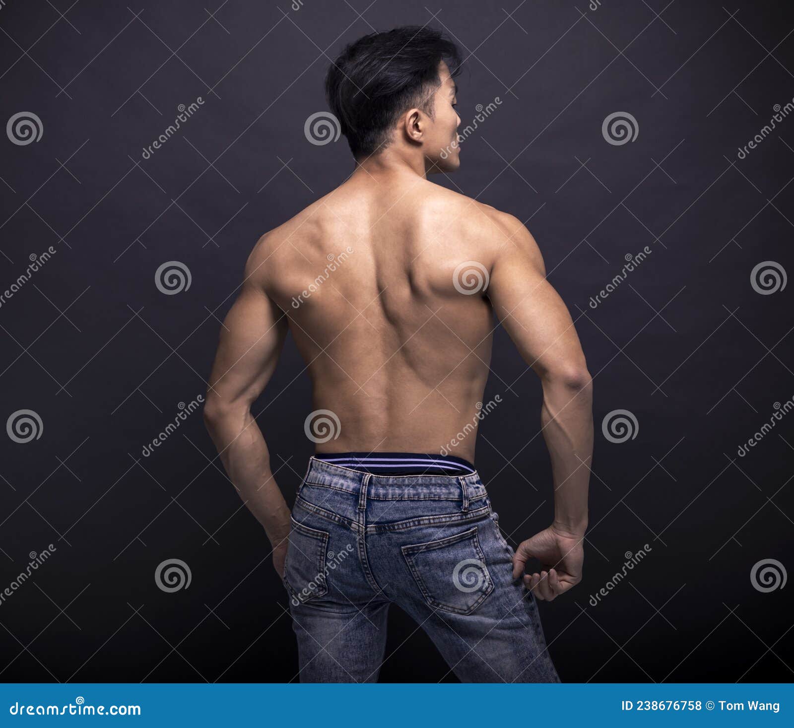 Rear View of Muscular Asian Young Man Stock Photo - Image of black ... Rear View of Muscular Asian Young Man Stock Photo - Image of black ...
