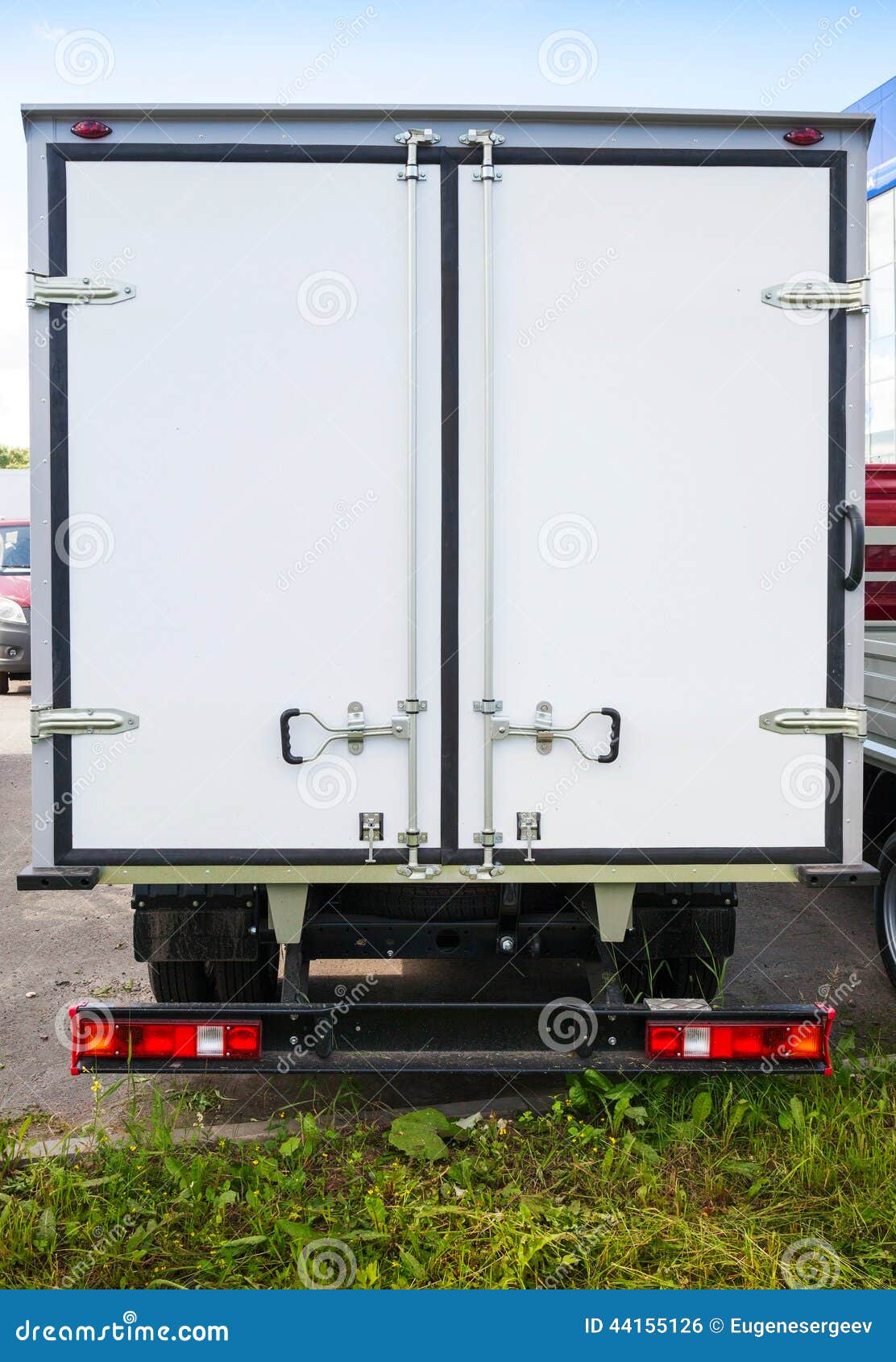 Rear View of New White Truck Stock Photo - Image of shipping, object ...