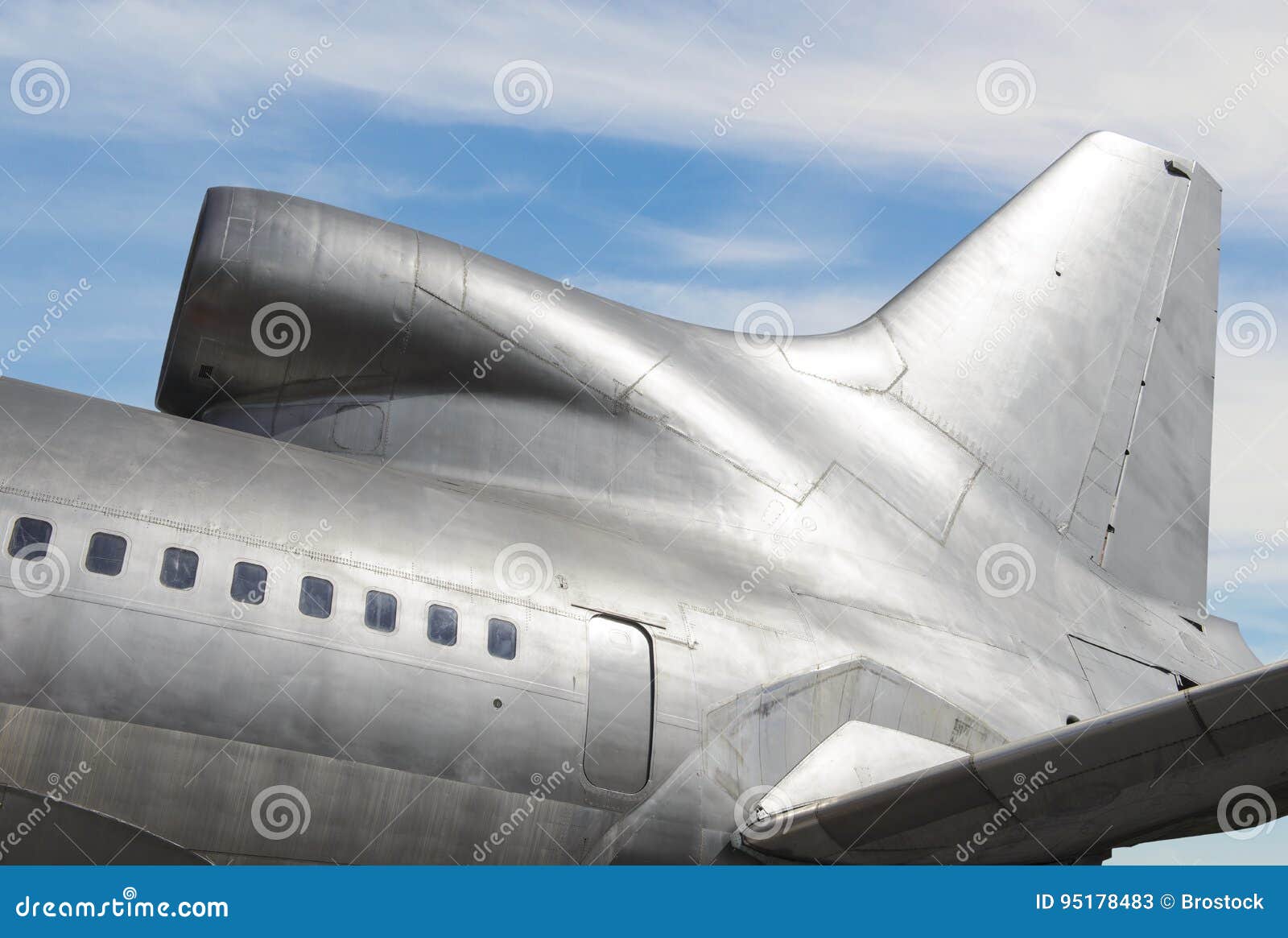 Rear View of Old Commercial Airplane Stock Image - Image of commercial ...