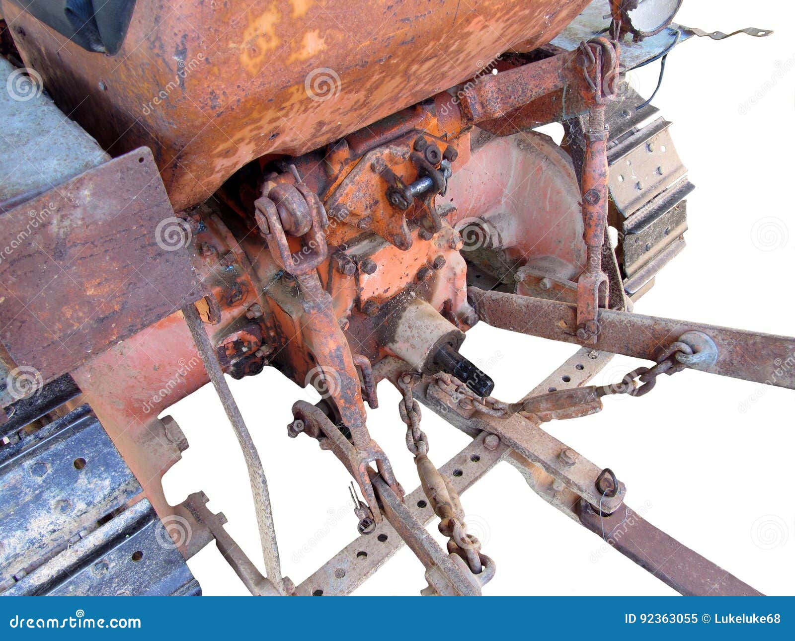 Rear View of Old Italian Crawler Tractor Stock Image - Image of ...