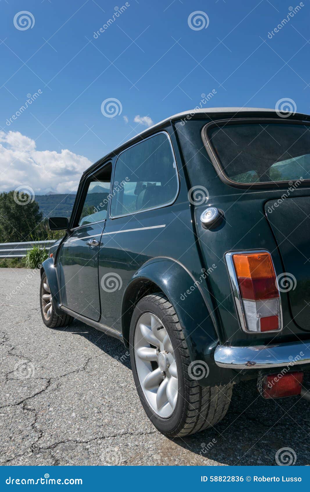 Rear View of an Old Mini Cooper Stock Photo - Image of british, view ...