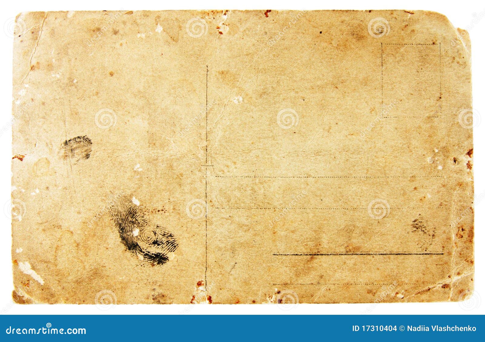 Rear View of an Old Post Card Stock Photo - Image of communication ...