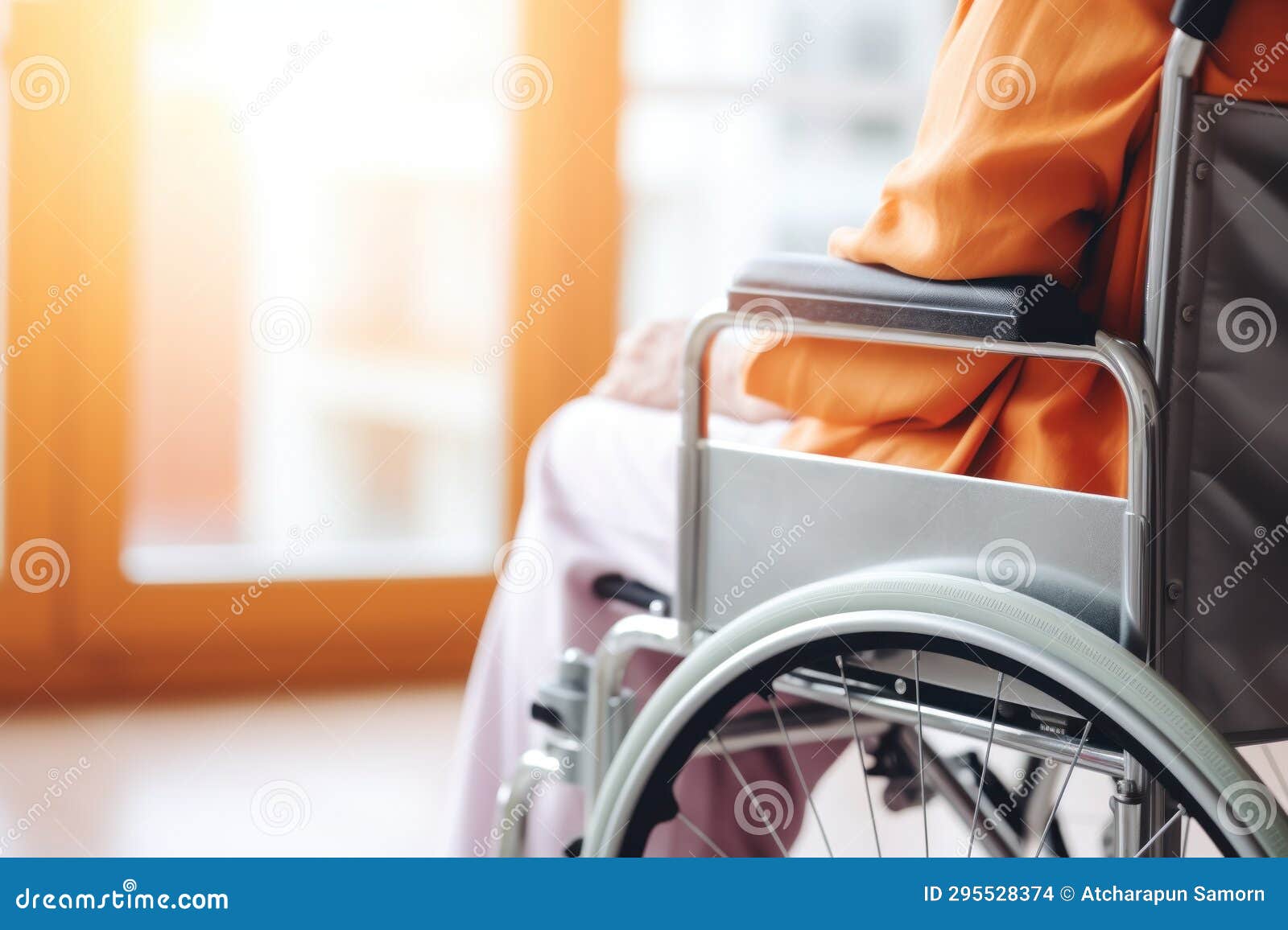 Rear View of an Older Patient Sitting in Wheelchair Stock Illustration ...