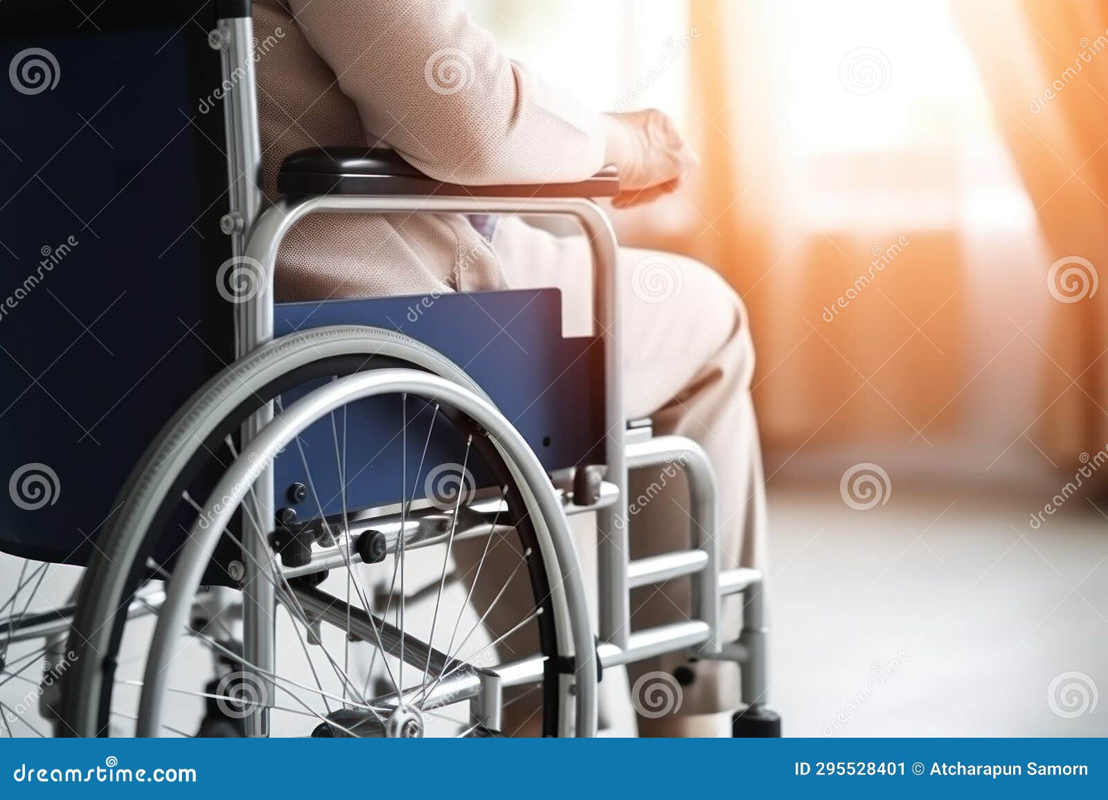 Rear View of an Older Patient Sitting in Wheelchair Stock Illustration ...