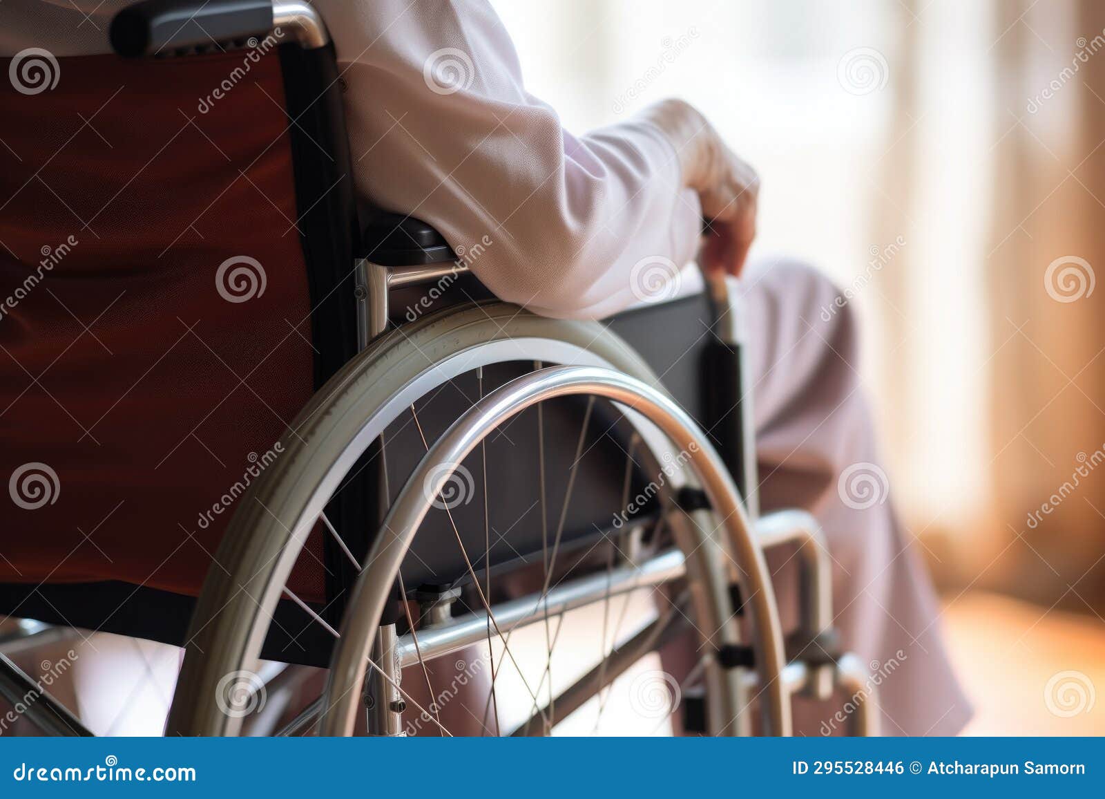 Rear View of an Older Patient Sitting in Wheelchair Stock Illustration ...