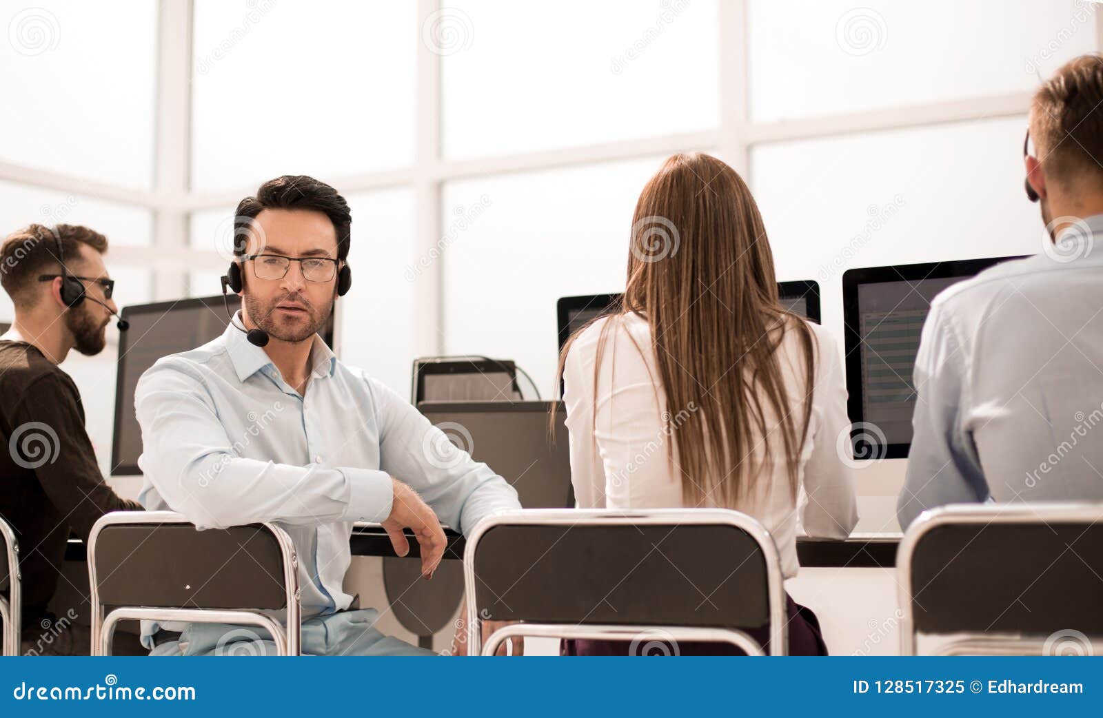 Rear View.operator Communication in the Workplace in the Call Center ...