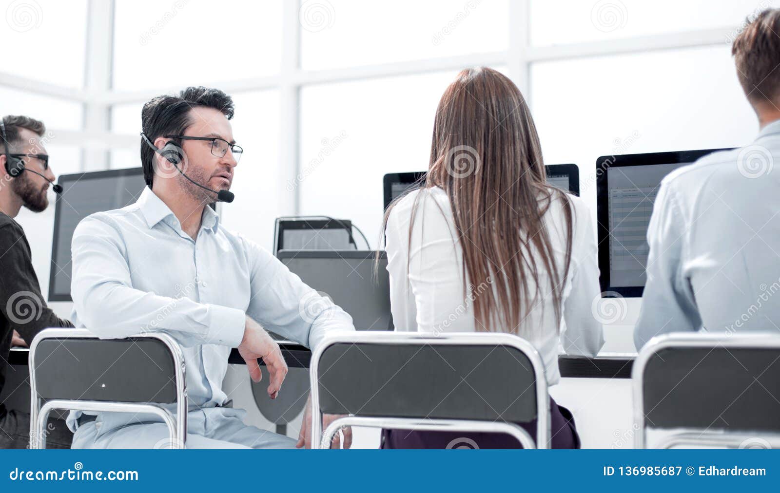 Rear View.operator Communication in the Workplace in the Call Center ...