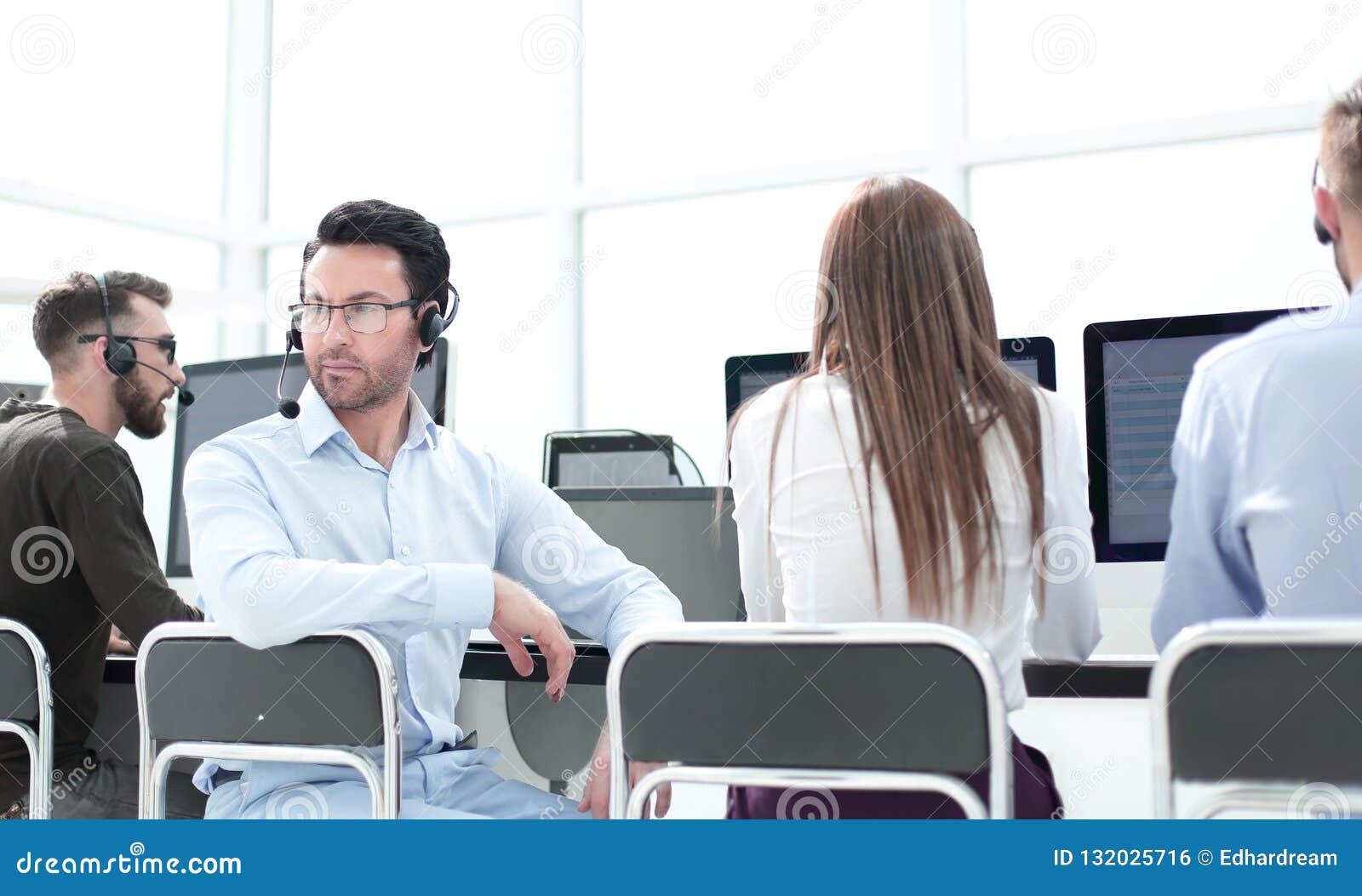 Rear View.operator Communication in the Workplace in the Call Center ...