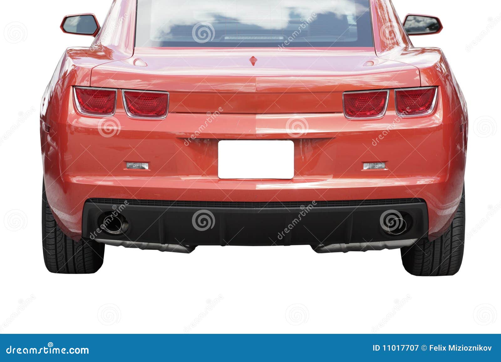 Rear View of an Orange Automobile Stock Image - Image of rear ...