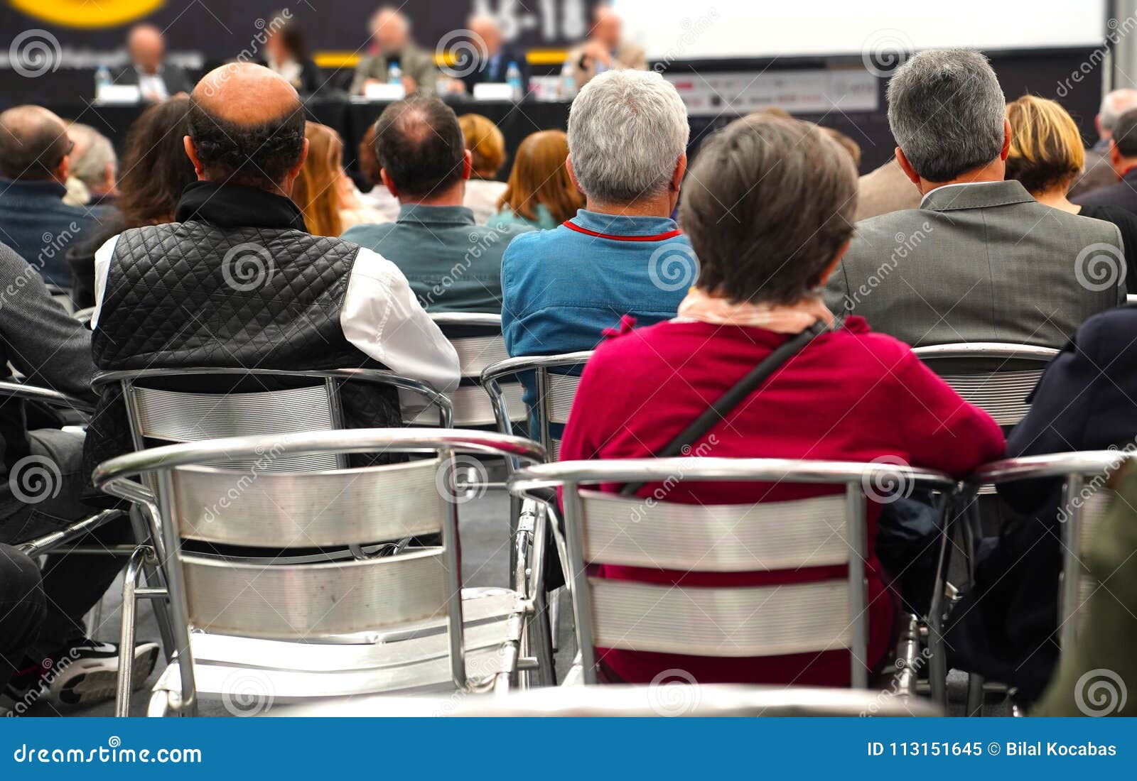 Rear View of People in a Meeting or Conference Editorial Image - Image ...