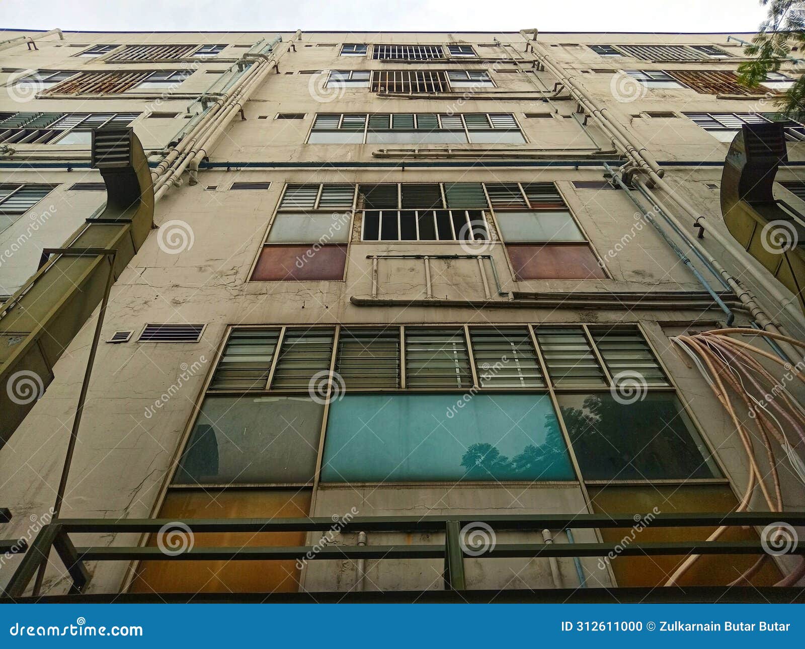 Rear View of a Photo of a Multi-storey Building from Below Stock Photo ...