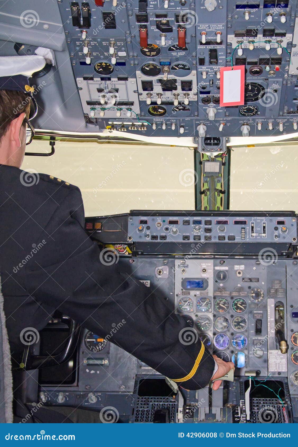 Rear view of pilot. stock photo. Image of flying, digital - 42906008
