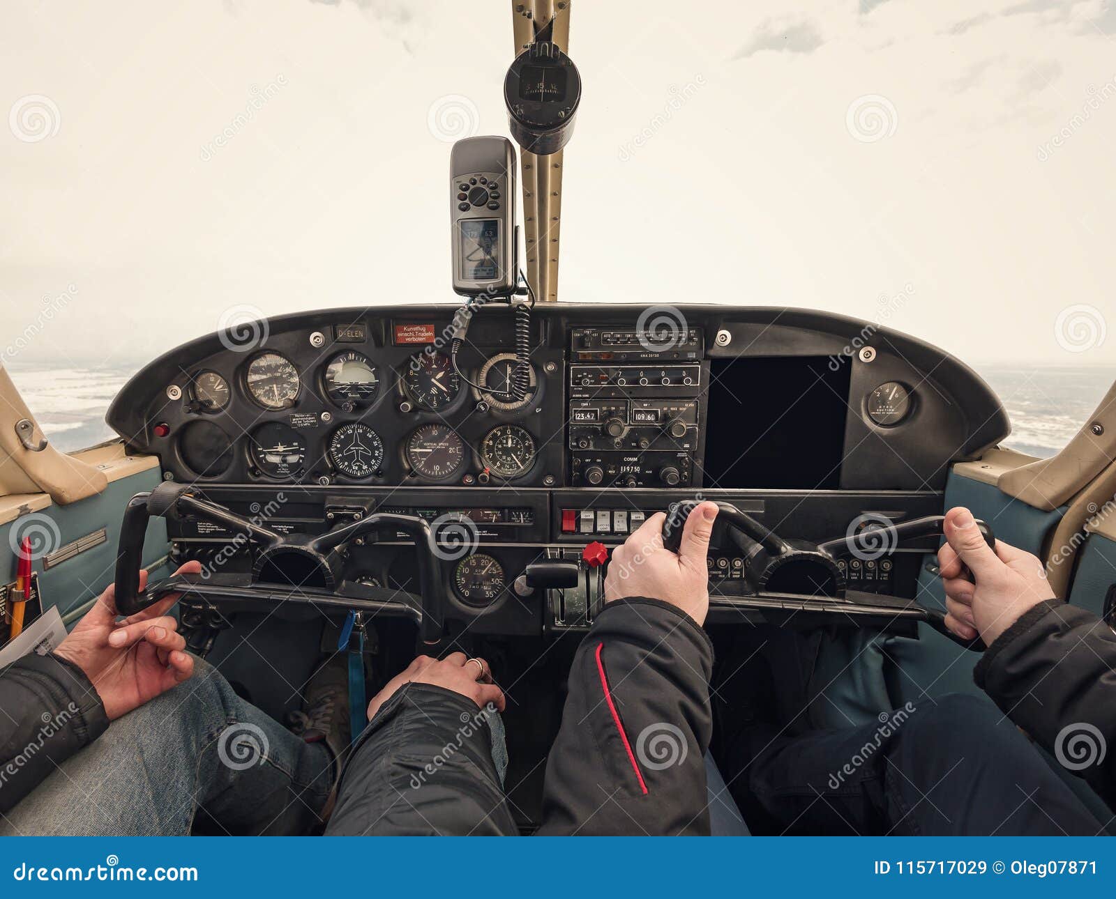 Airplane Control Panel View Stock Image - Image of corporate, airplane ...