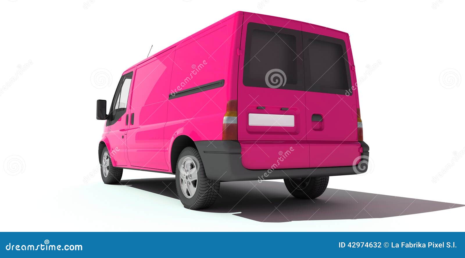 Rear view of pink van stock illustration. Illustration of vehicle ...