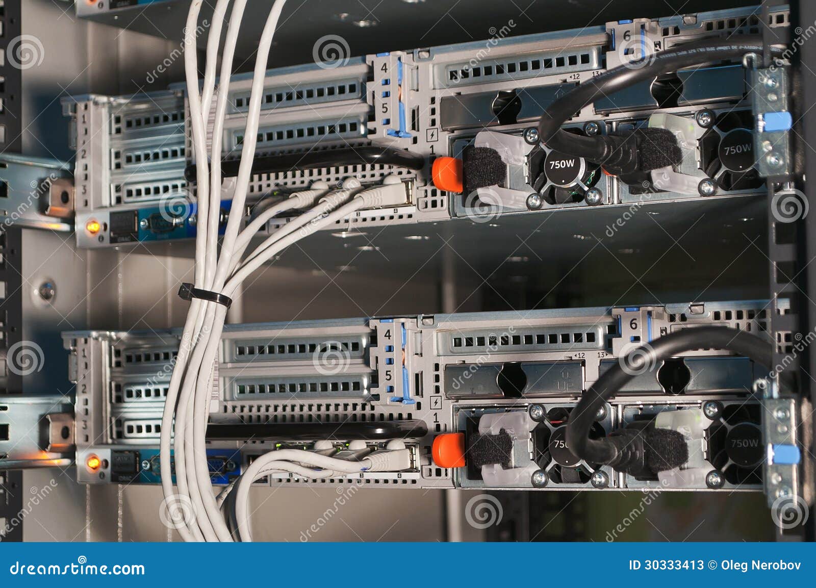 Rear View of Powerful Computer Servers Stock Image - Image of network ...