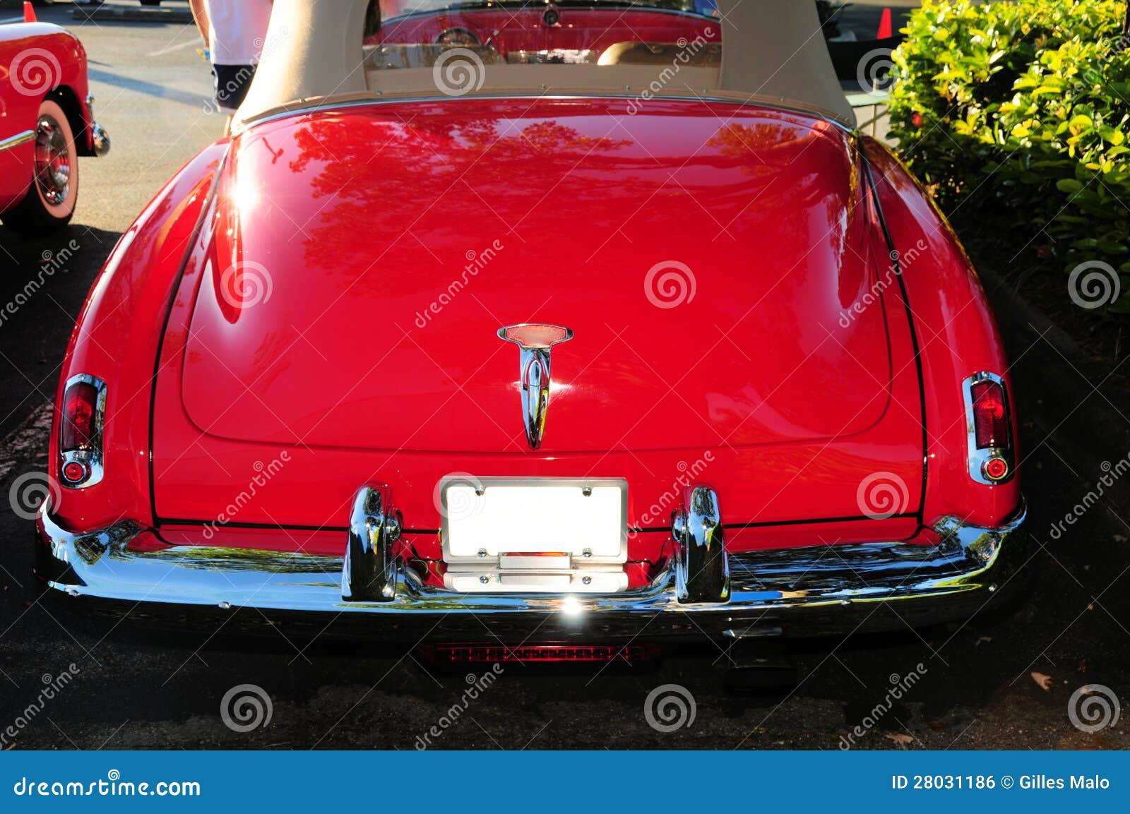 Rear View of Red Luxury Car Stock Photo - Image of outside, fashioned ...