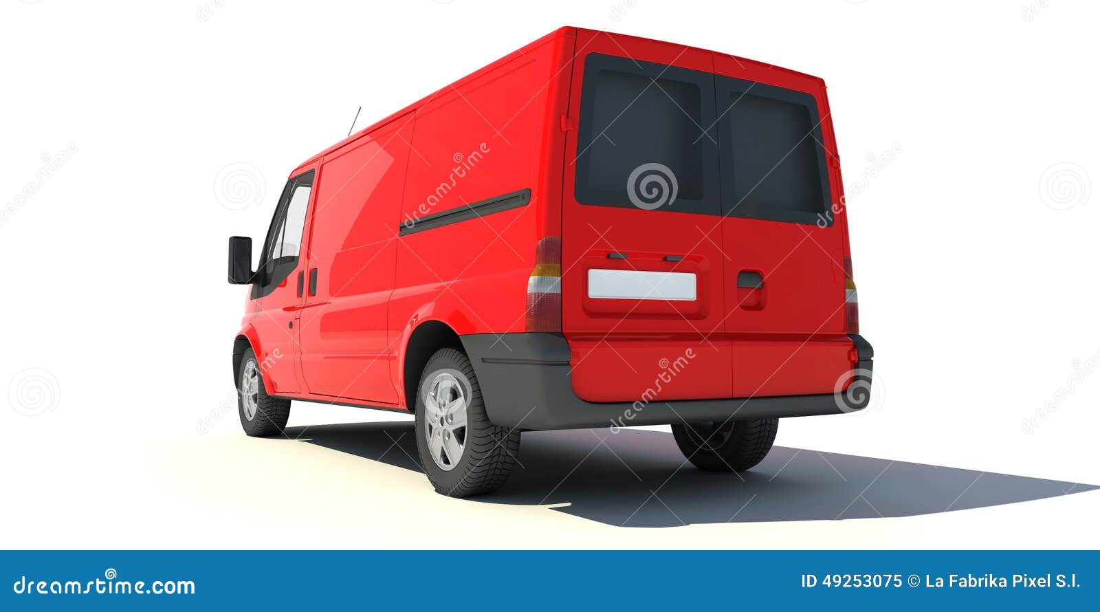 Rear view of red van stock illustration. Illustration of delivery ...