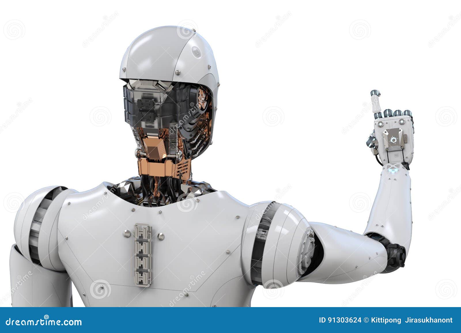 Rear view of robot stock illustration. Illustration of rendering - 91303624