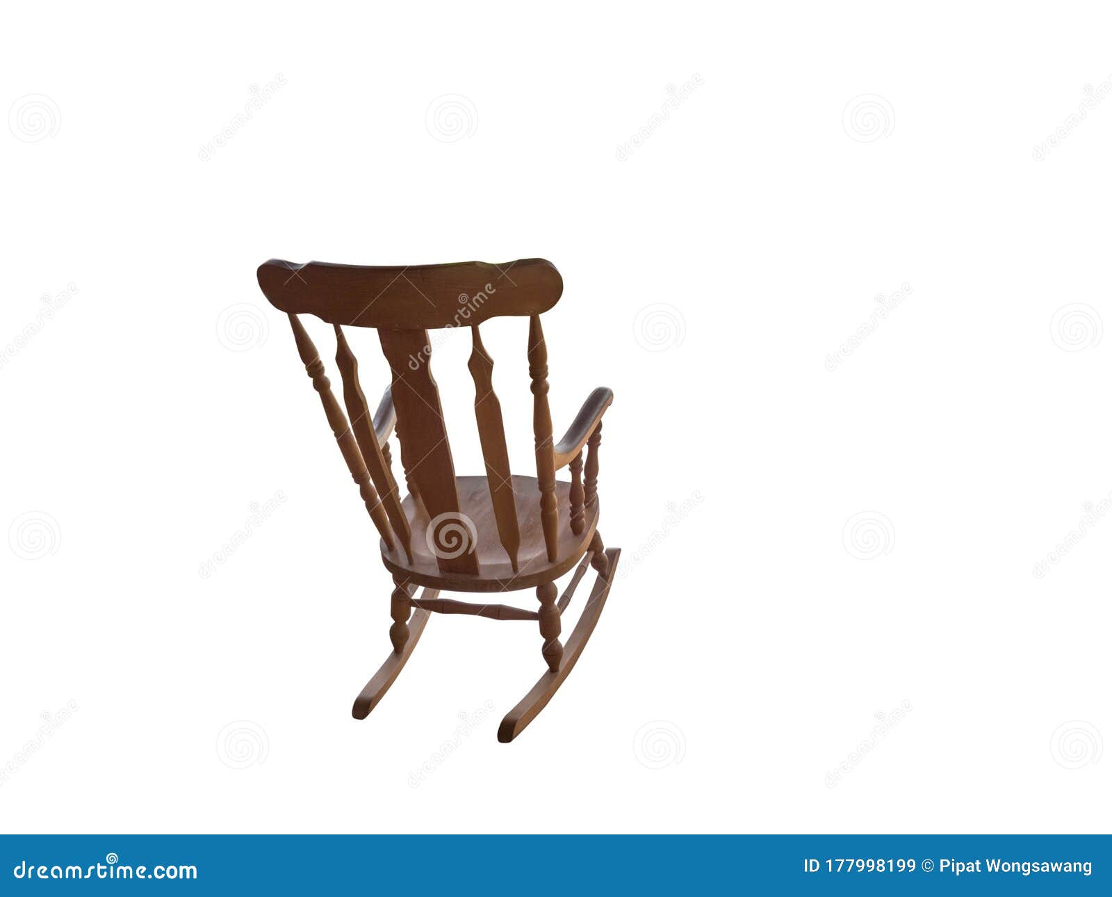 Rear View of a Rocking Chair, Isolated on White with Clipping Path ...