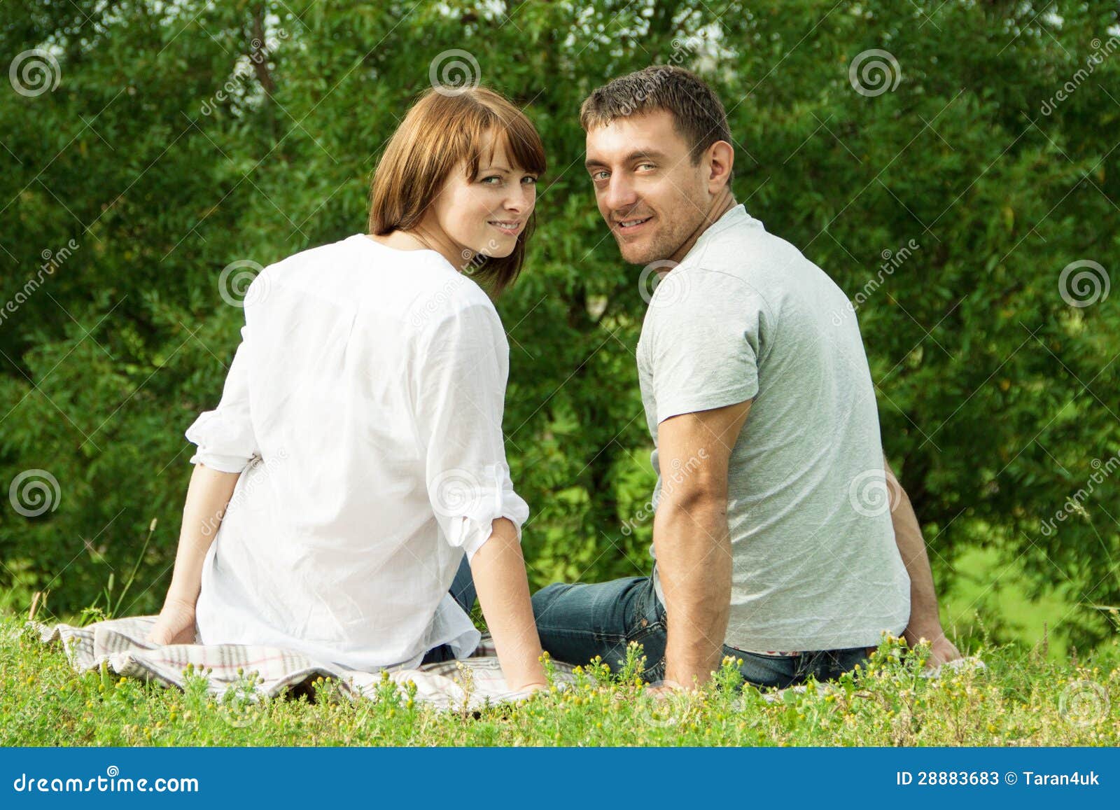 Rear View of Romantic Couple Looking Back Stock Image - Image of couple ...