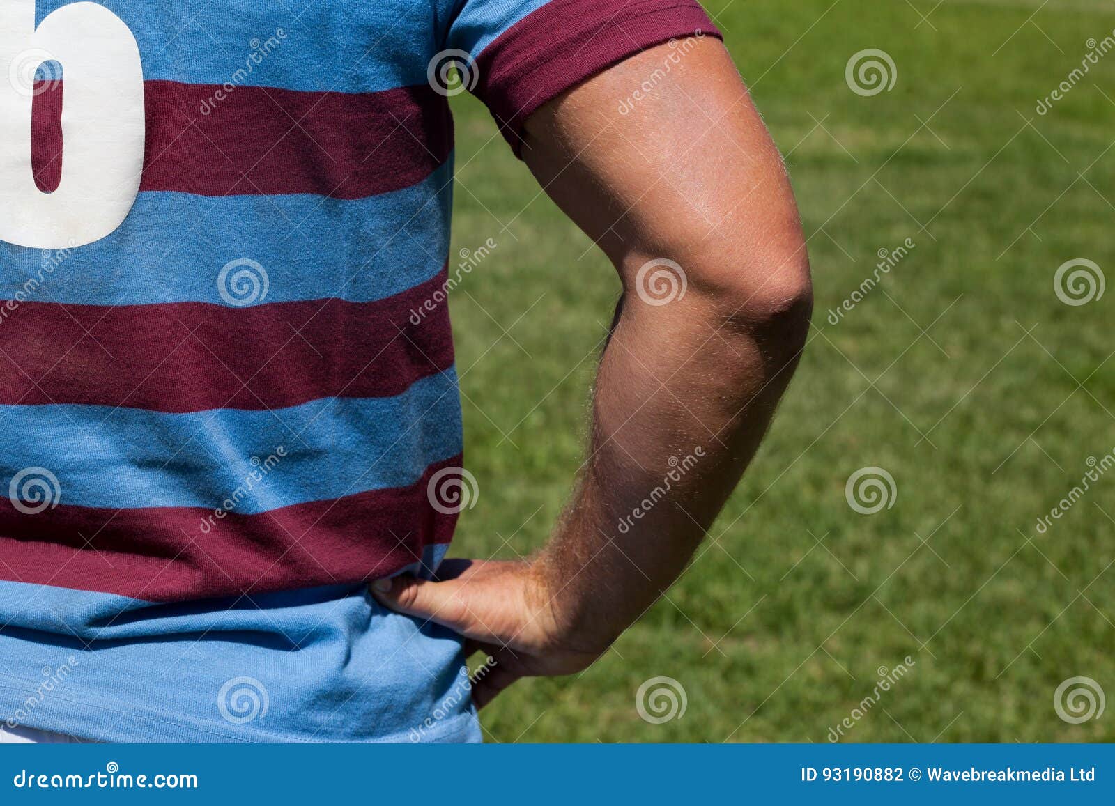 Rear View of Rugby Player Standing on Field Stock Photo - Image of rear ...