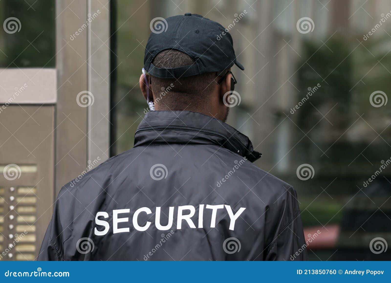 Rear View of a Security Guard Stock Photo - Image of safe, guard: 213850760