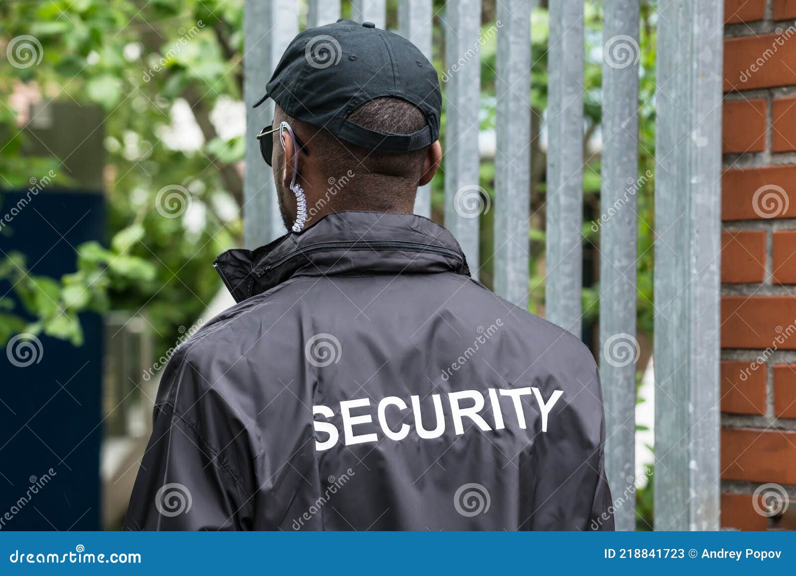Rear View of a Security Guard Stock Image - Image of power, bodyguard ...