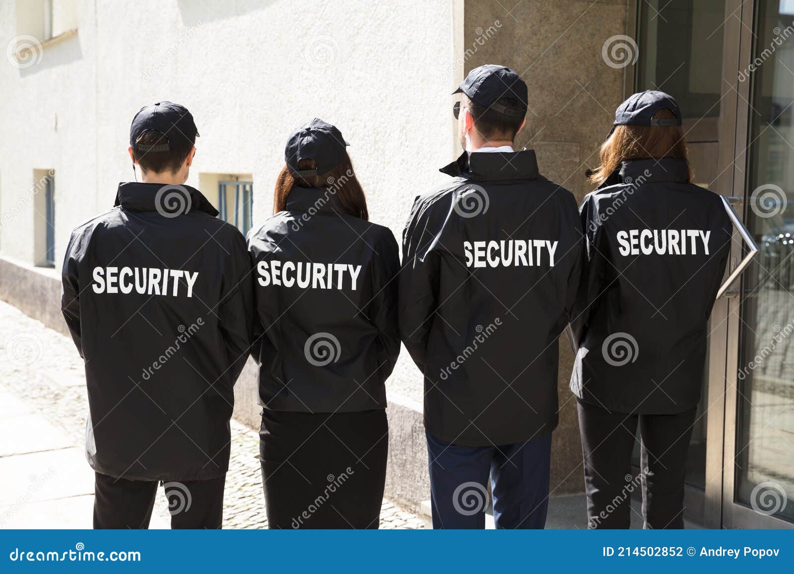Rear View of Security Guards Wearing Uniform Stock Photo - Image of ...